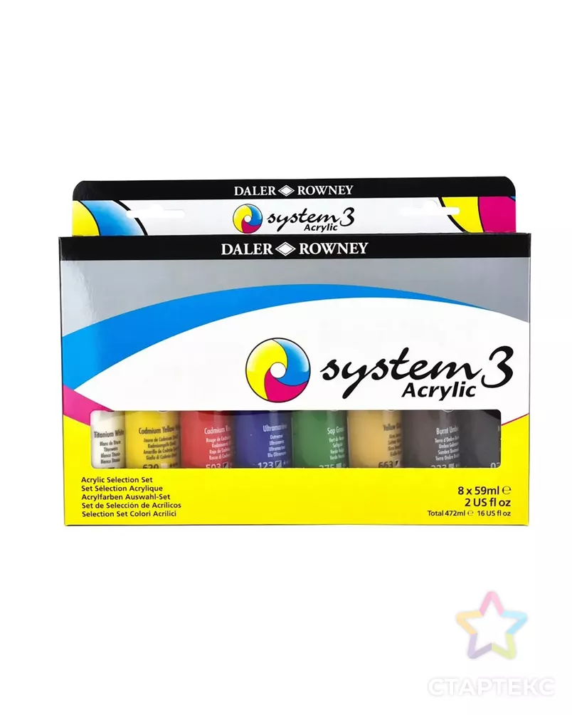 Краска акриловая "Daler Rowney" SYSTEM3 Набор Selection Set 8 цв. Х 59 ...